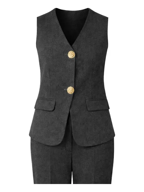NUVV COLLECTION Sleeveless Wool Vest Set - Grey