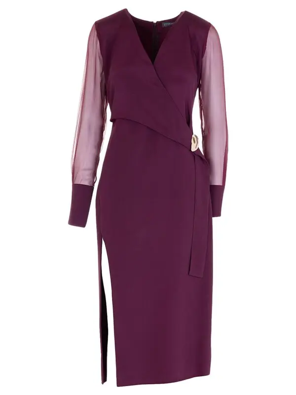 ETERNOIR Amethyst Grace Silk Dress - Red/purple