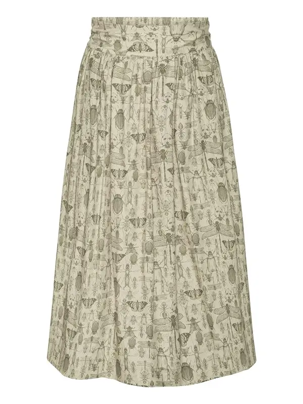 GROBUND Mette Maxi Skirt With Graphic Insect Print - Green