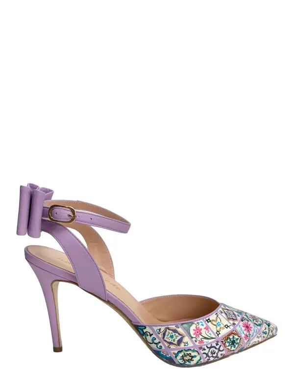 NAFARI MODA Azuleja Napa Leather Pumps - Purple