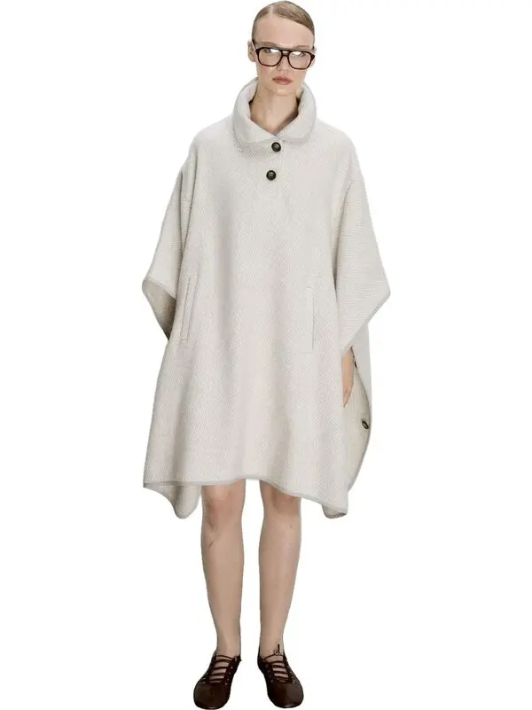 NAZLI CEREN Jarine Wool Blend Poncho - Grey