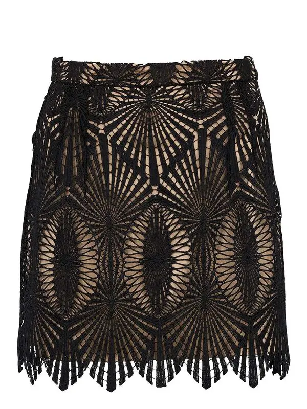 ZETAYE Maxine Deco Lace Mini Skirt - Black