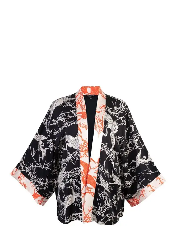 ARTEMIS MUSE Printed Short Kimono - Black
