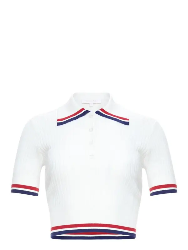 GOLDIE BYRD Knit Polo - White