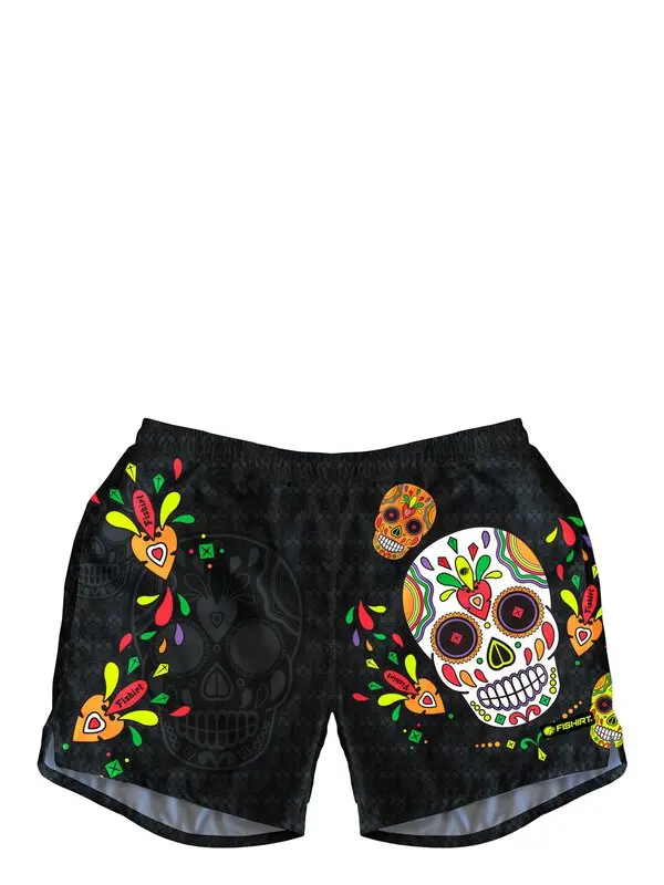 FISHIRT Swim Shorts With Skull Graphic - Black