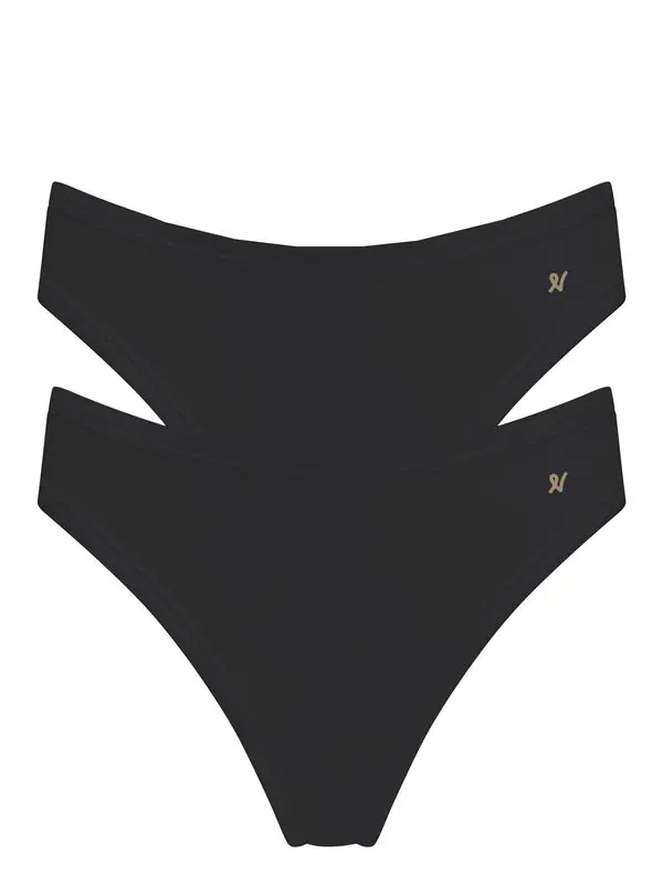 NUDEA Organic Cotton Mini Brief 2-pack - Black