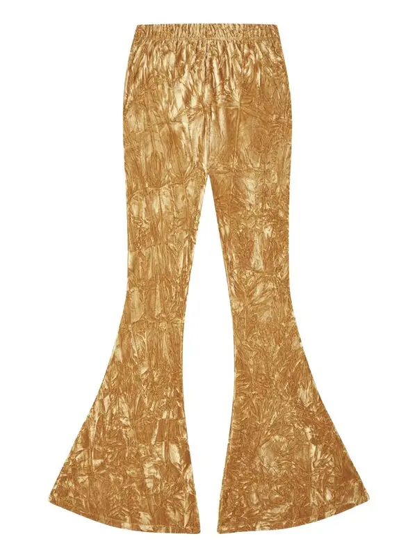 LITTLE LIES Hendrix Velvet Flare Leg Pants - Yellow