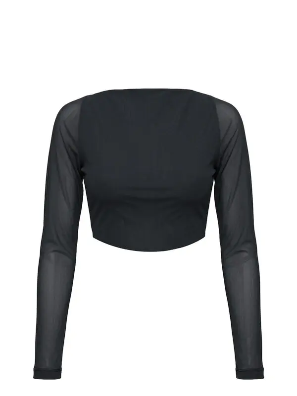 SEROTONE SWIM Reversible Mesh Twist Swim Top - Black