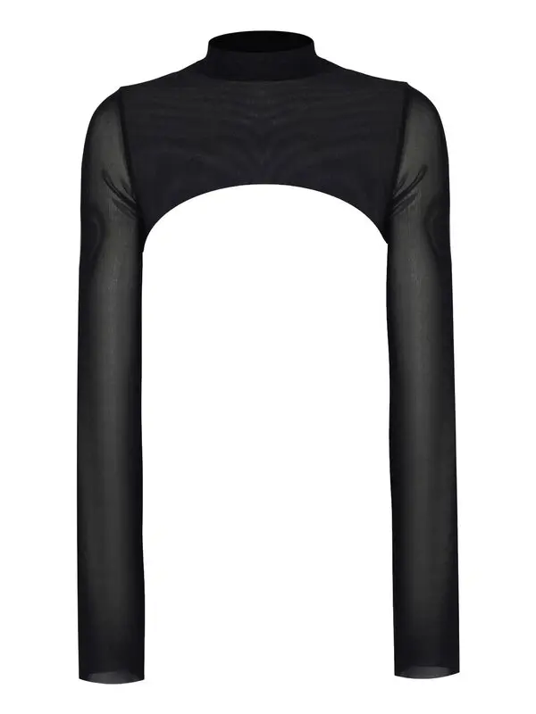NO'DESIGN Sheer Bolero With Bell Sleeves - Black