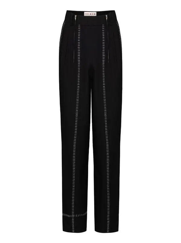 PCFG Striped Zipped Pants - Black