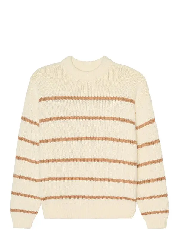 ELLSWORTH + IVEY Marlowe Oversized Striped Sweater - White