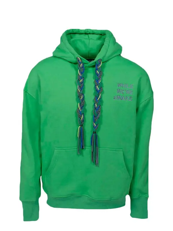 WHILE WE'RE AWAKE Hooded Sweatshirt With Braid Detail - Green