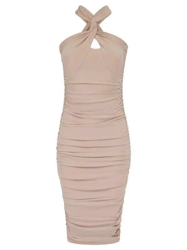 CELESTINE & MAE Citrine Midi Dress - White/yellow