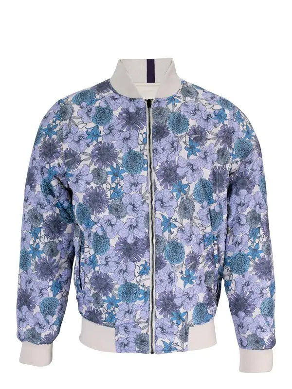 LORDS OF HARLECH Ron Hibiscus Garden Reversible Jacket - Purple/blue