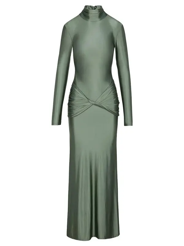 DELFI COLLECTIVE Anastasia Crisscross Ruched Gown - Green