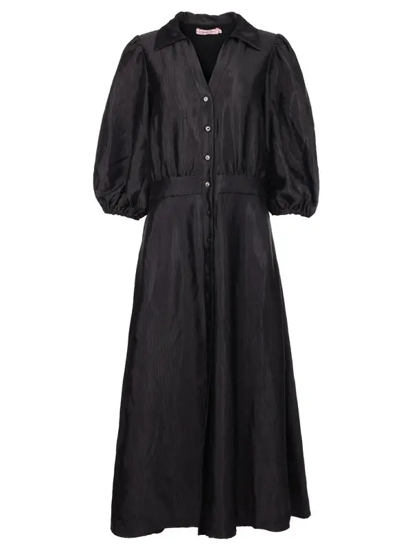 TRAFFIC PEOPLE Frida Midi Shirt Dress - Black