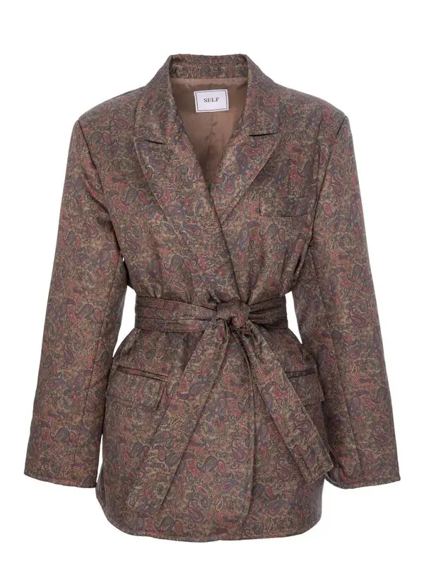 CONCEPT A TROIS Paisley Print Blazer With Scarf - Red