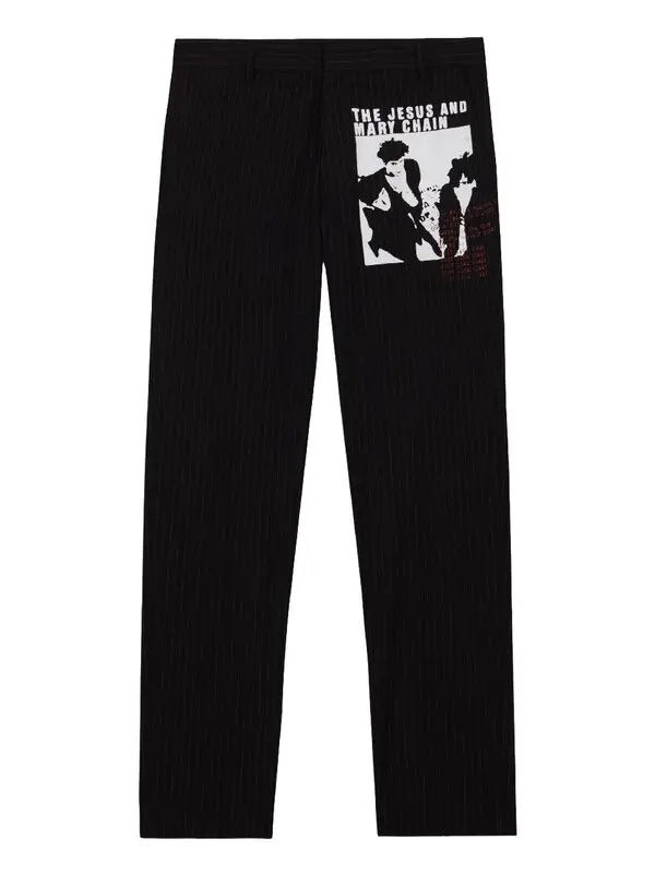 COME ON Printed Twill Trousers - Black