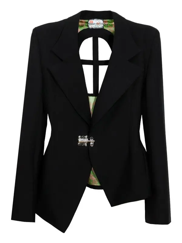 MAISON DE HOE La Lunette Window Solid Asymmetric Blazer - Black