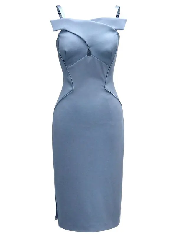 SMART AND JOY Cross-heart Bustier Dress - Blue