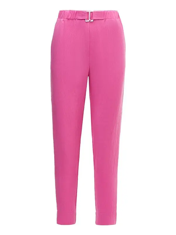NISSA Belted Viscose Pants - Pink