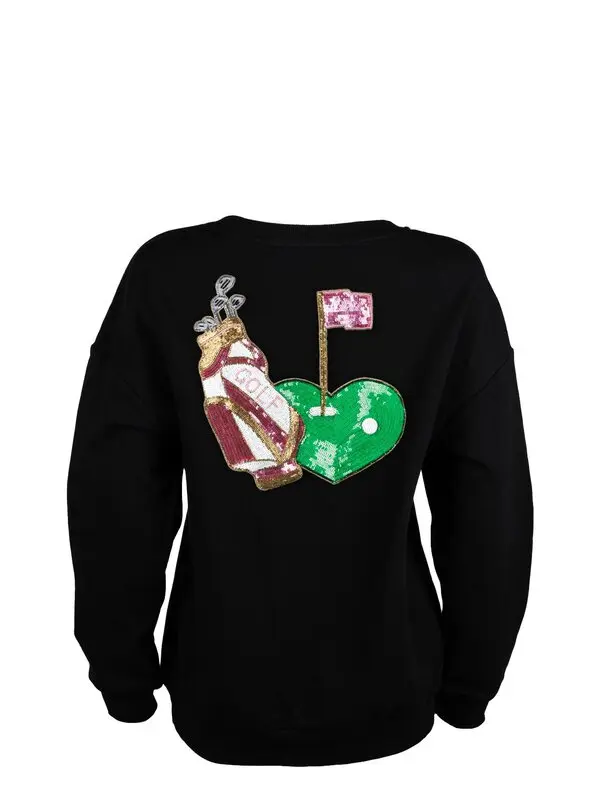 LAINES LONDON Embellished Golf Love Sweatshirt - Black
