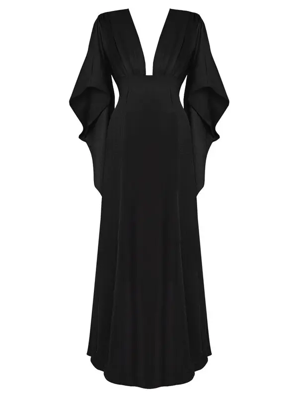 SANCTUMUM Tempest Kimono Sleeve Maxi Gown - Black