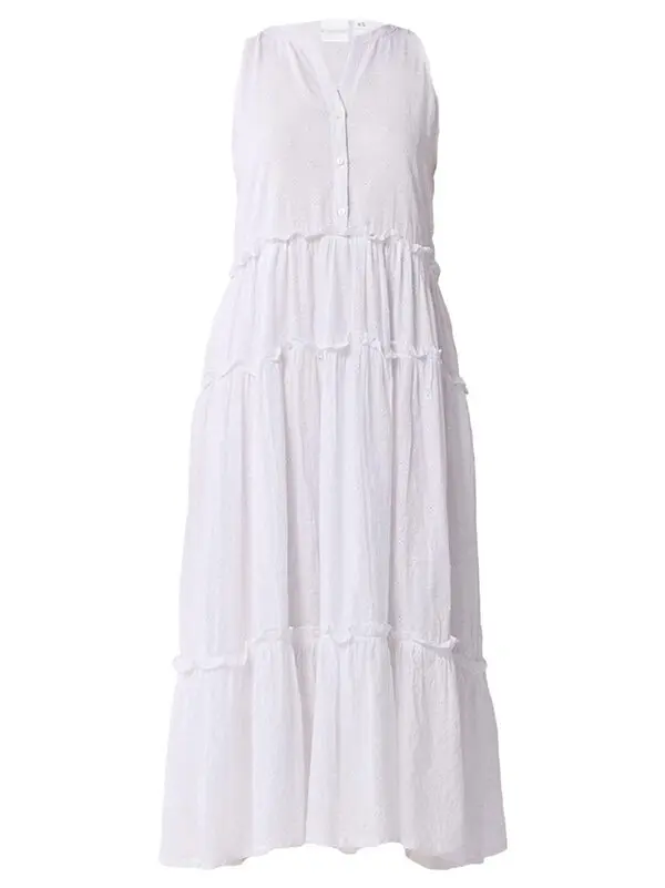 REISTOR Embroidered Sleeveless Maxi Dress - White