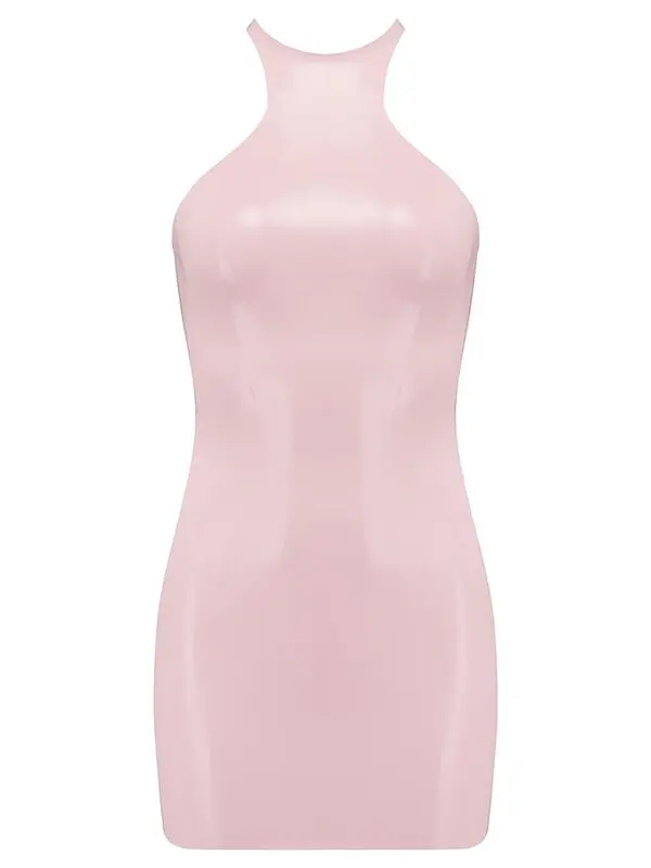ELISSA POPPY Latex Mini Dress - Pink