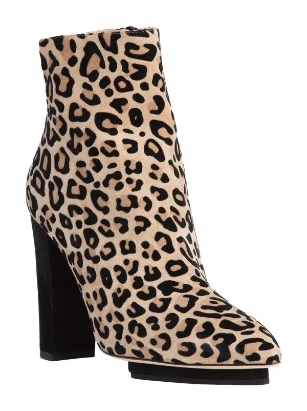 BEAUTIISOLES BY ROBYN SHREIBER Tessa Animal Printed Ankle Booties - Black/brown