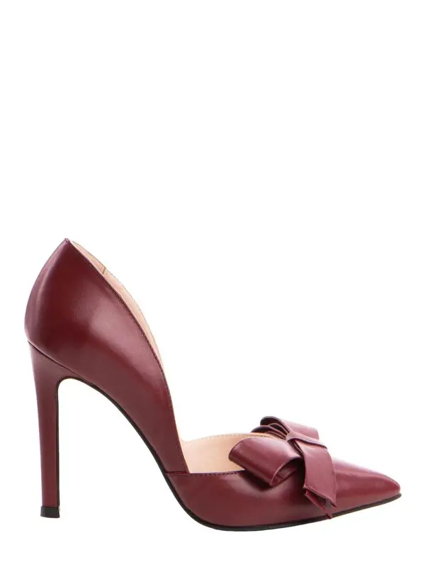 THE 5TH ELEMENT Asymmetric Bow Stiletto Pumps - Red