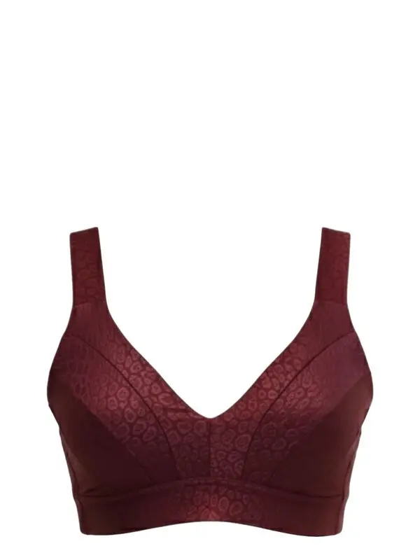 BEFITNESSLOU Siena Riding Leopard Jacquard Sports Top - Red