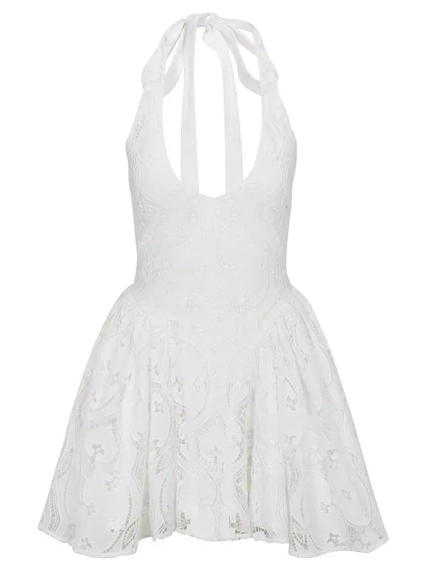 DELFI COLLECTIVE The Hera Short Eyelet Dress - White
