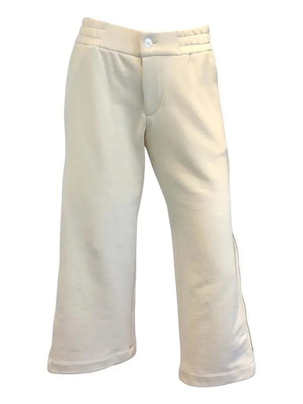 SNIDER Cropped Wide Leg Sweatpants - White