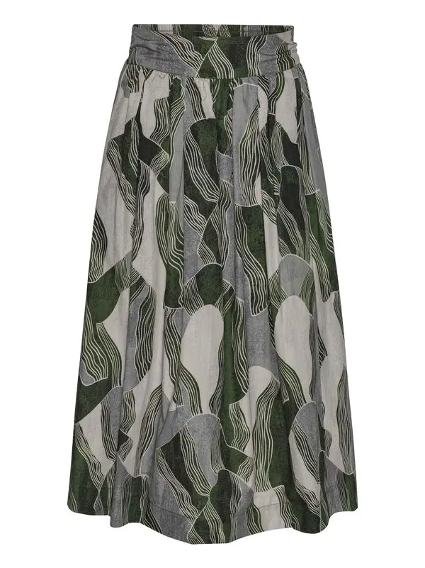 GROBUND Mette Long Skirt - Green