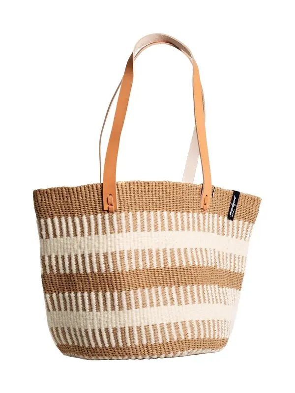 MIFUKO Pamba Shopper Basket - White/brown
