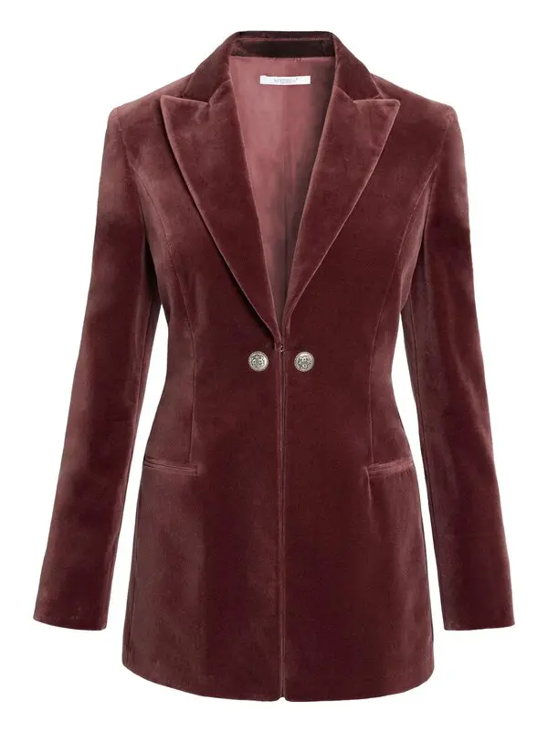 Santorelli Milli Long Velvet Jacket - Brown