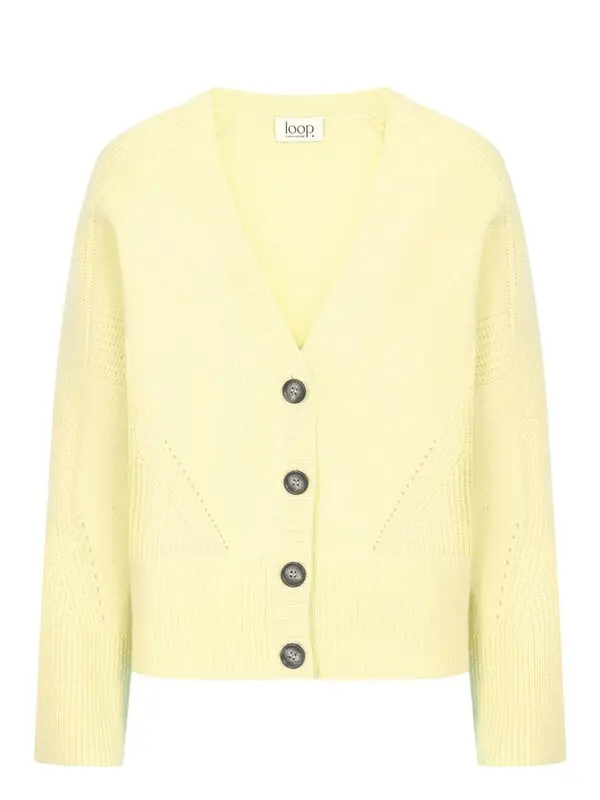 LOOP CASHMERE Cashmere Lofty Cardigan - Yellow