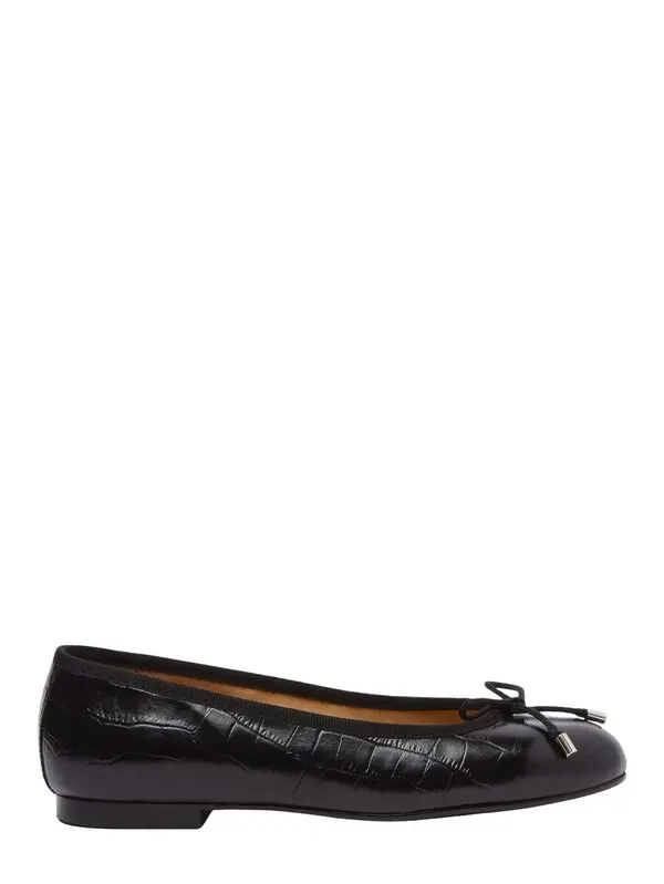 CARNEVALE Emilia Croc-effect Ballet Flats - Black