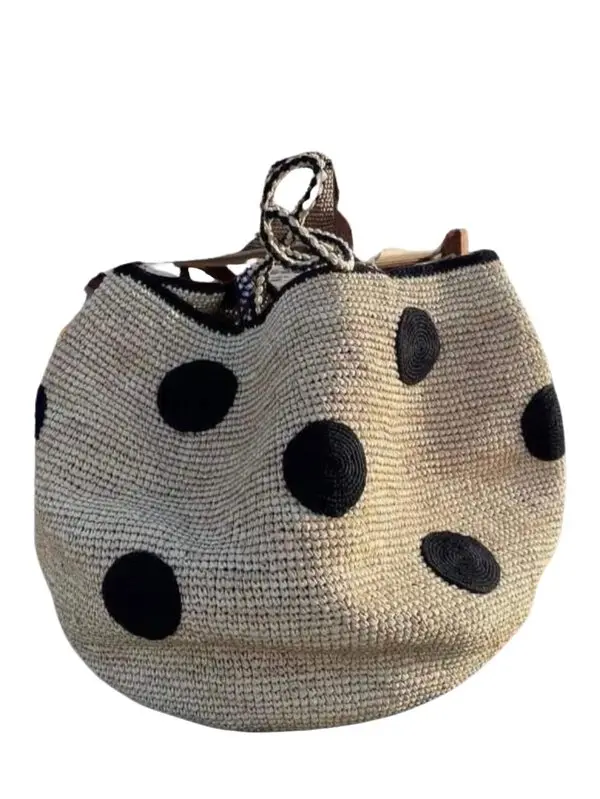 ZANATANY CONCEPTS Biscotty Raffia Tote Bag - Black