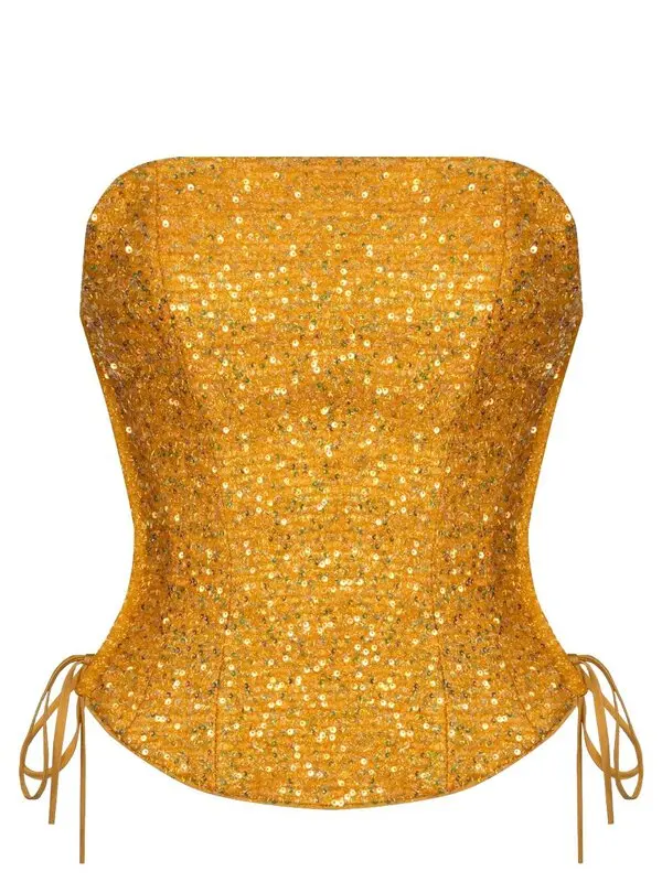 ELSAVA Sequin Corset - Gold