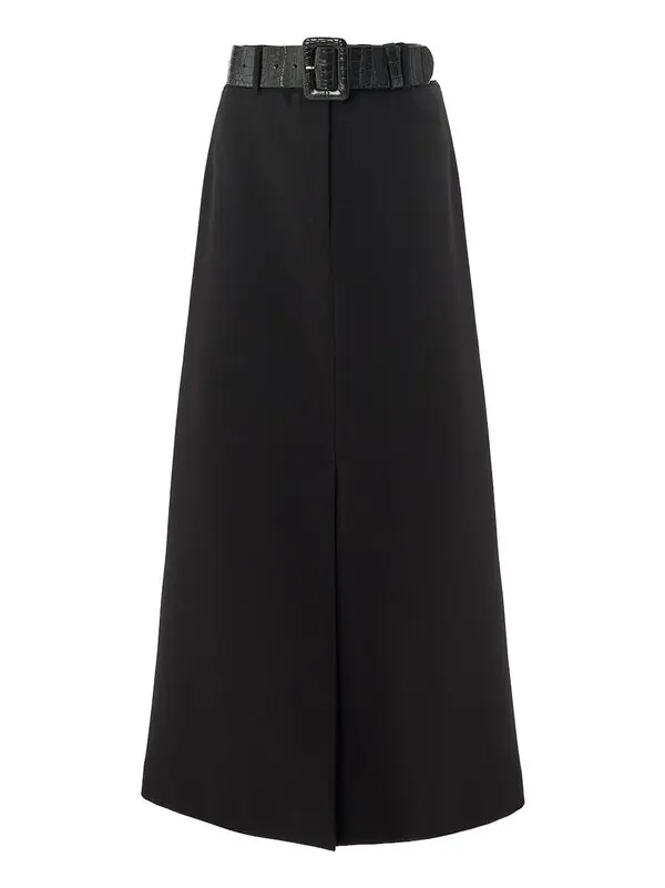 EXQUISE Arlette Belted Skirt - Black