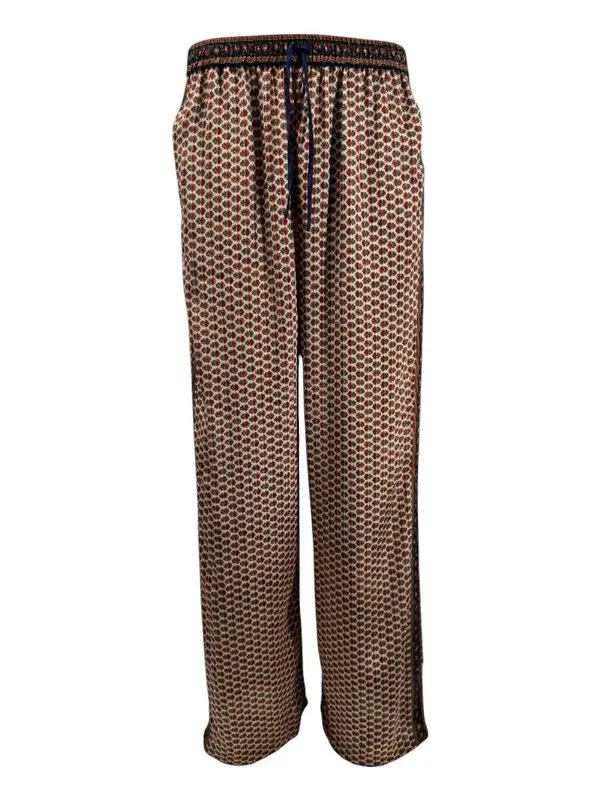MONZLAPUR NEW YORK Embossed Botanic Crepe Pant - Orange