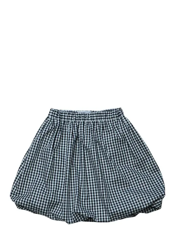 2KSTYLE Balloon Mini Skirt With Checked Pattern - Black/white