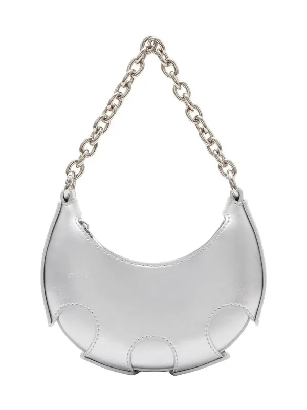 AMY LYNN Reno Leather Crescent Mini Bag - Silver