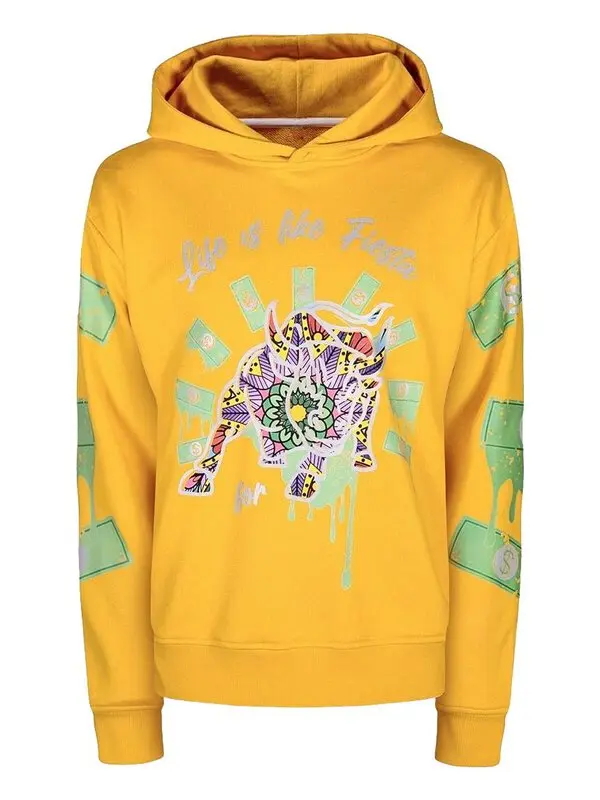 MIRACLES MANIFESTER Inspirational Affirmation Hoodie With Reflective Design - Orange