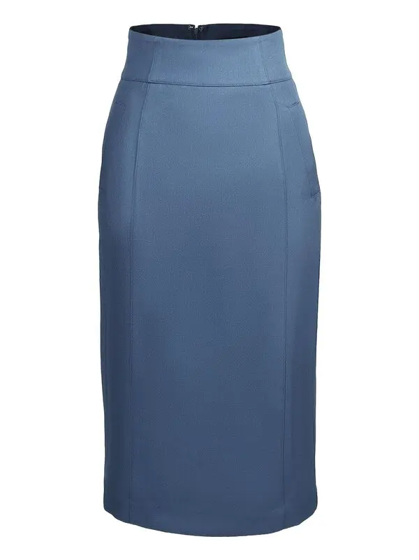 SMART AND JOY Pencil Tailor Skirt - Blue