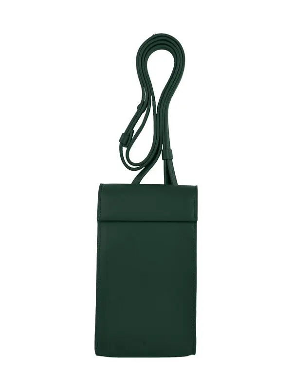 GODI. Handmade Leather Phone Bag - Green/black