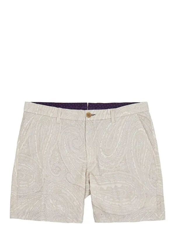 LORDS OF HARLECH Printed Oxford Short - White