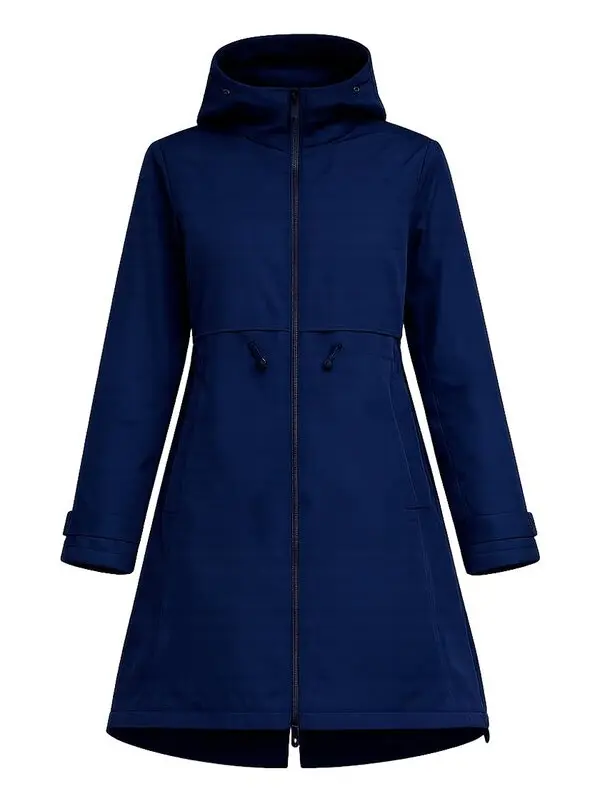 TANTRA SPAIN SL Long Trench Coat With Hood - Blue